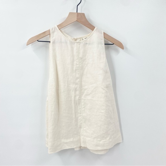 Everlane | Tops | Everlane White Sleeveless European Flax Linen Tank ...